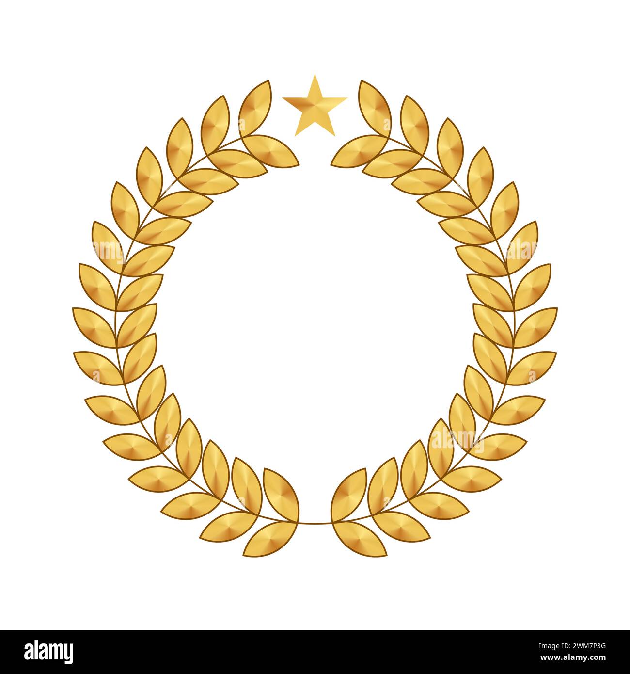 Gold laurel wreath award logo vector illustration. Laurel icon isolated on white background ...