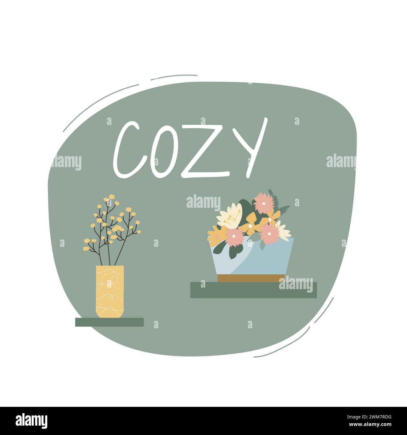 Houseplants with lettering - . Vector illustration can used for ...