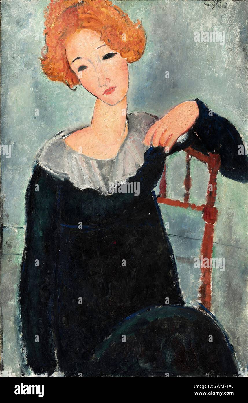 Woman with Red Hair. Amedeo Modigliani. 1917 Stock Photo - Alamy