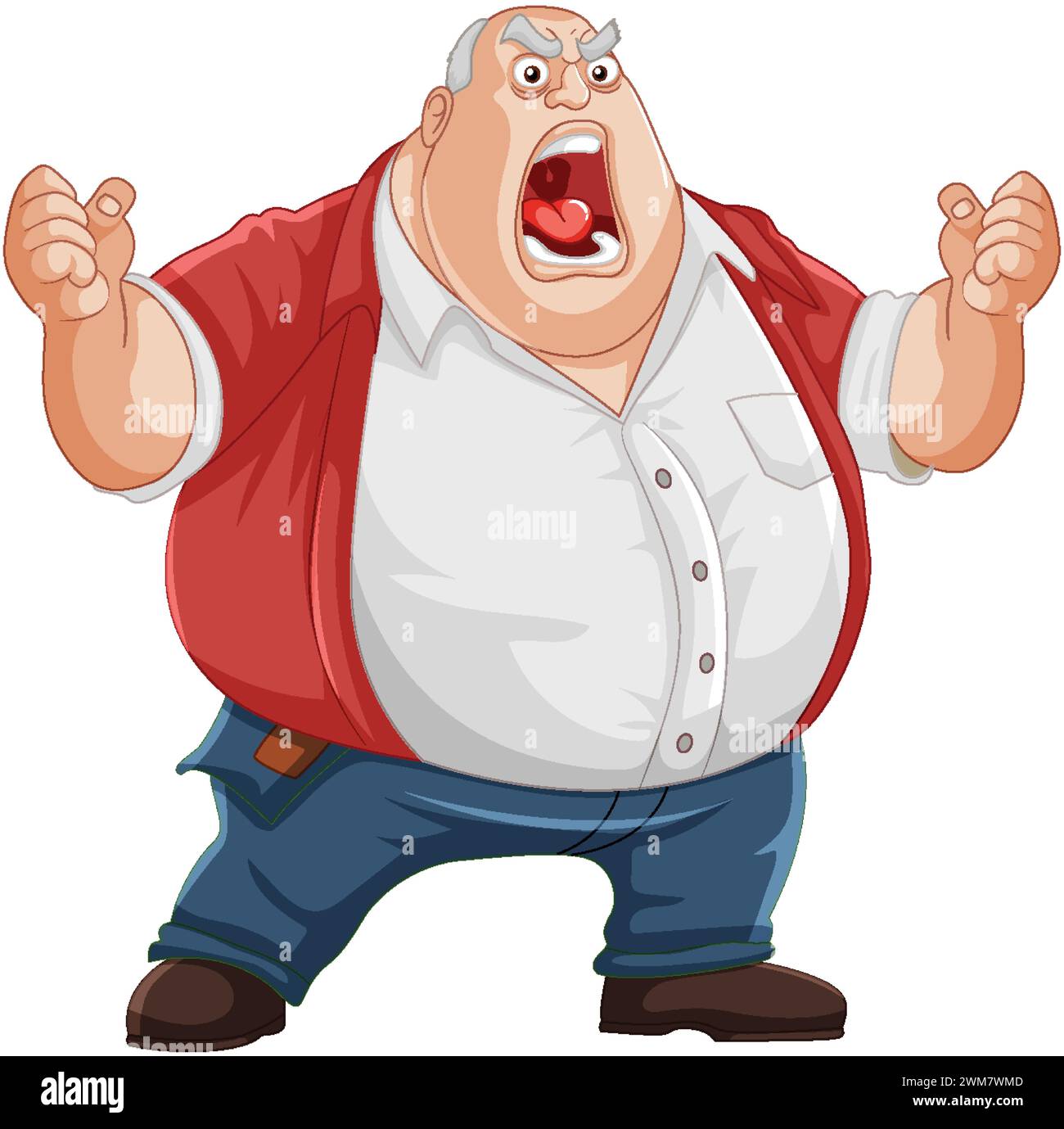 Cartoon of a man yelling in anger or frustration Stock Vector Image ...