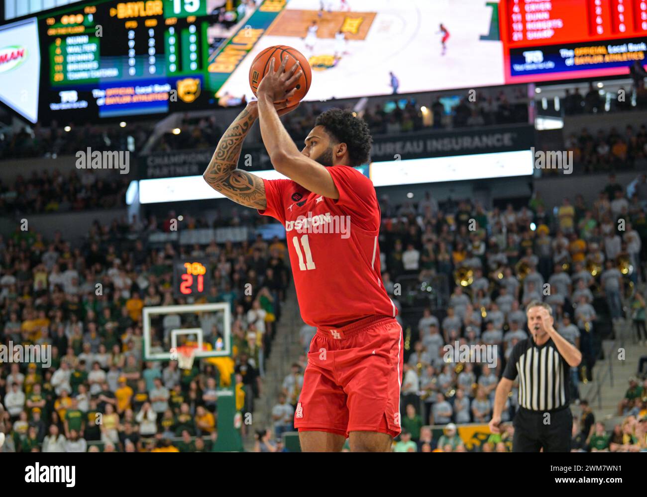 Waco, Texas, USA. 24th Feb, 2024. Houston Cougars guard Damian Dunn (11 ...