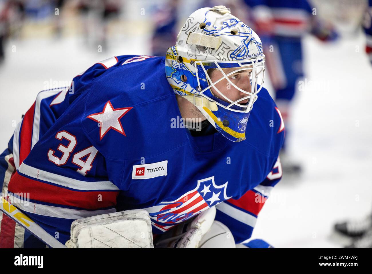 February 21st, 2024: Rochester Americans goaltender Dustin Tokarski (34 ...