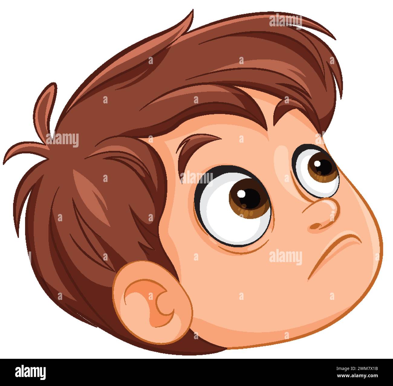 Vector illustration of a boy with a puzzled expression Stock Vector ...