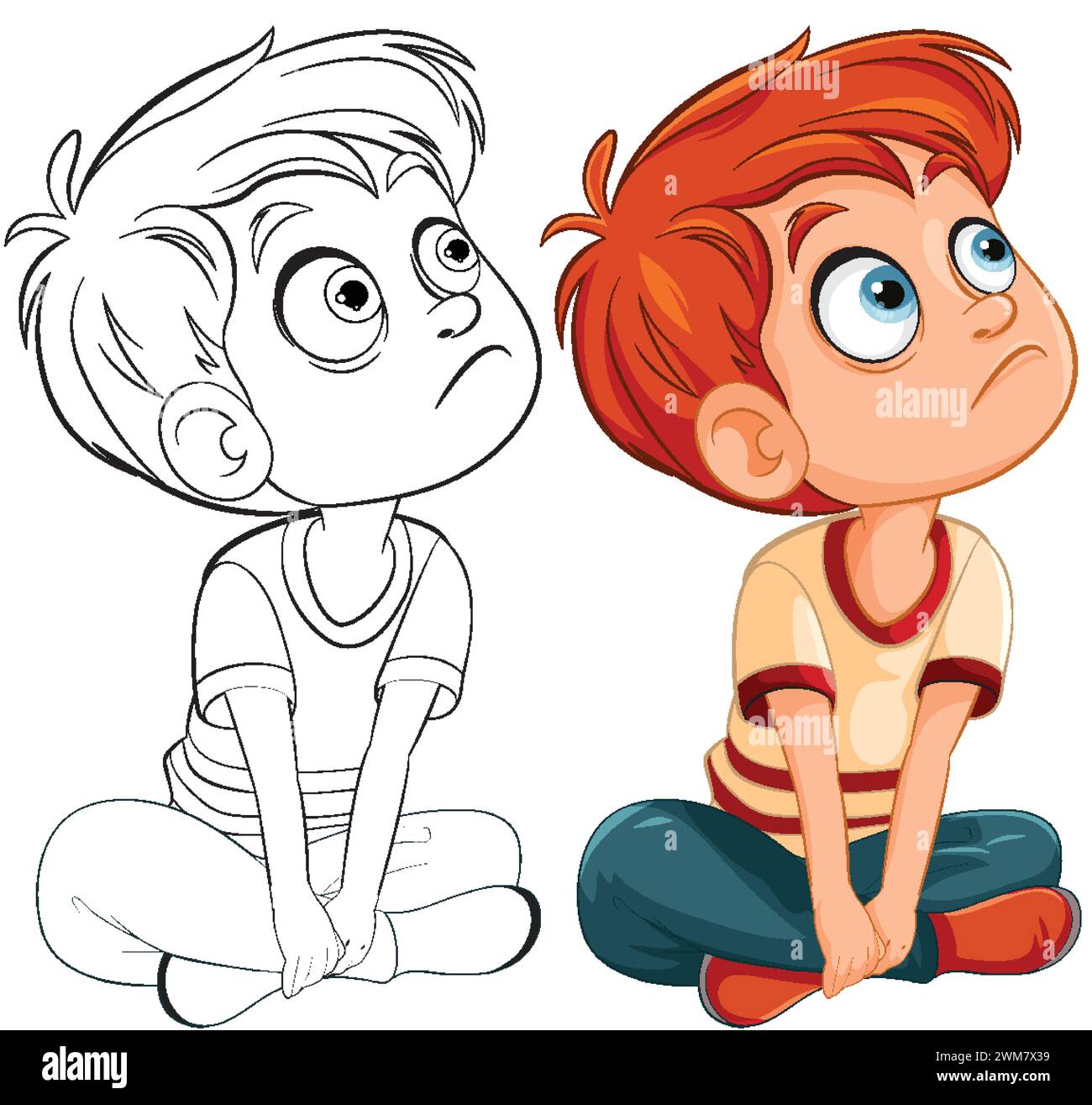 Thoughtfully pondering Stock Vector Images - Alamy