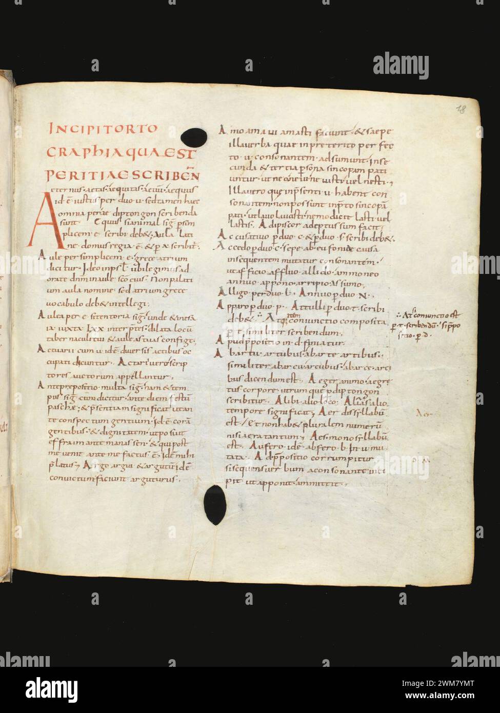 Cod. 330, f. 18r – Composite manuscript Orthography and etymology ...