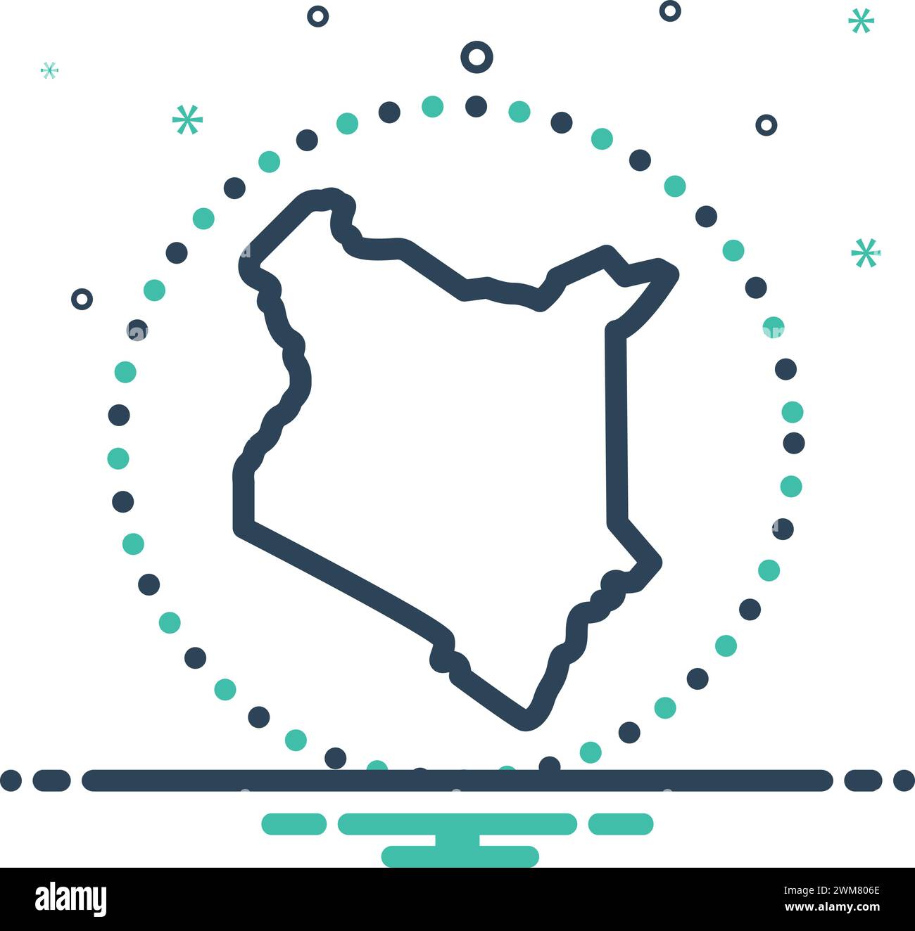Kenya silhouette map Stock Vector Images - Alamy