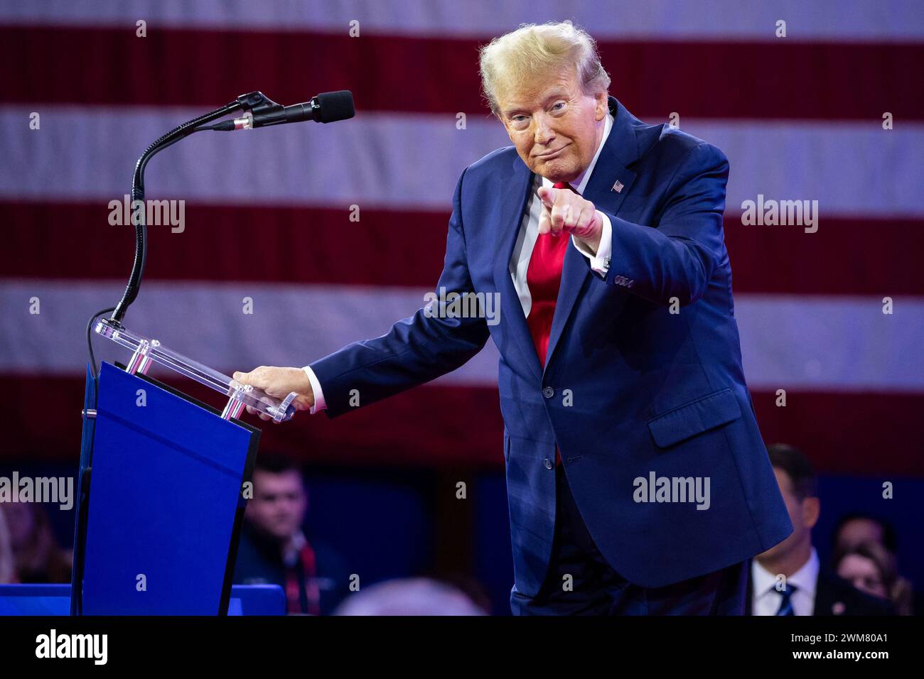 Former President Donald Trump delivers remarks during the Conservative ...