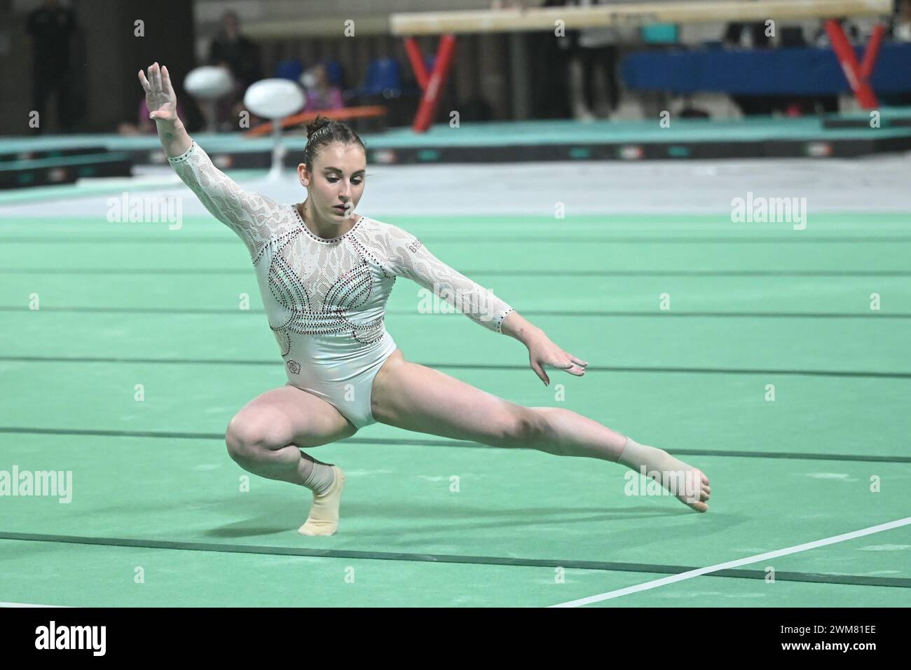 Ancona, Italy. 24th Feb, 2024. Angela Andreoli (Brixia) floor during ...