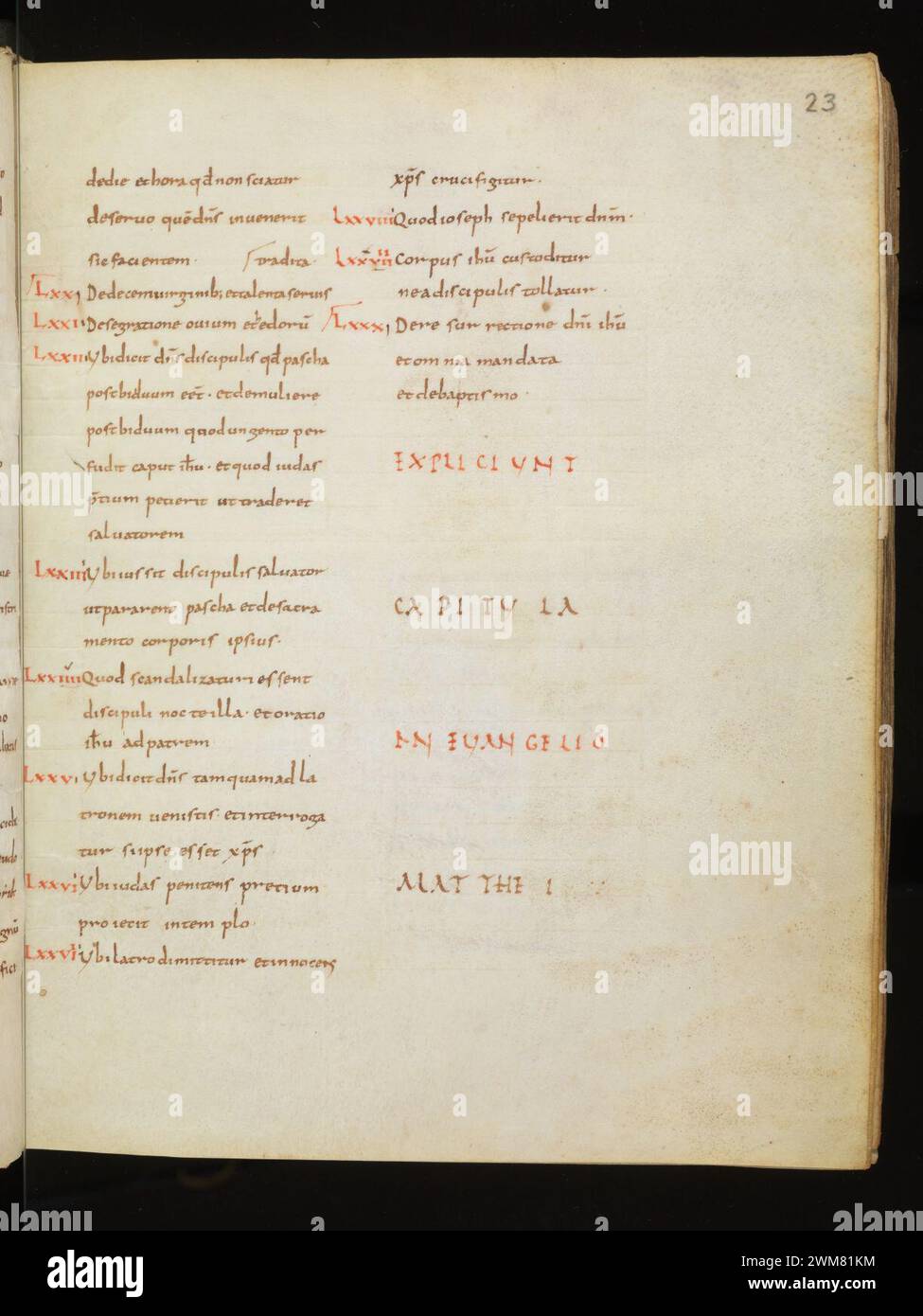 Cod. 348, f. 23r – Biblia Latina (Vulgata Evangelia Stock Photo - Alamy