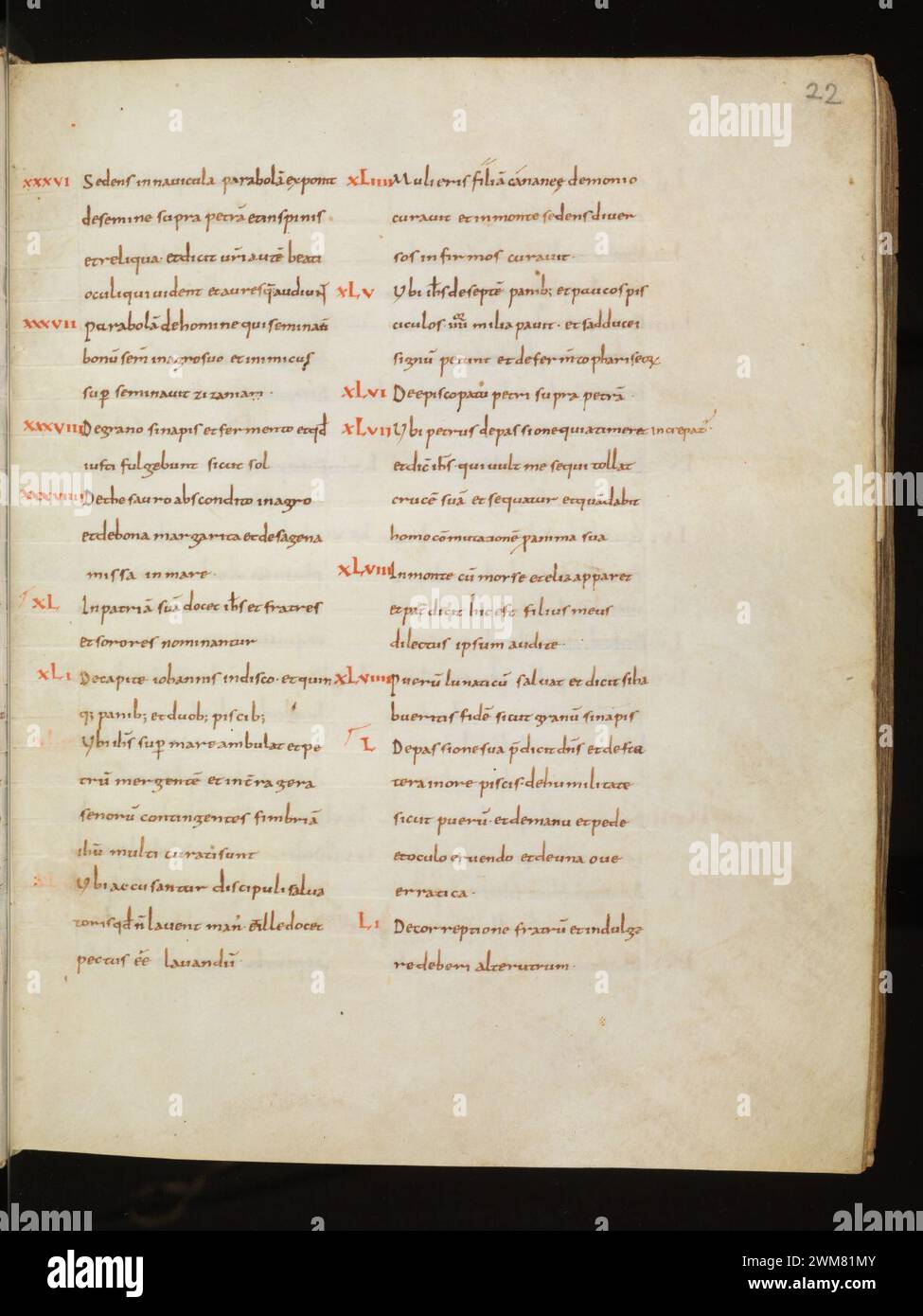 Cod. 348, f. 22r – Biblia Latina (Vulgata Evangelia Stock Photo - Alamy