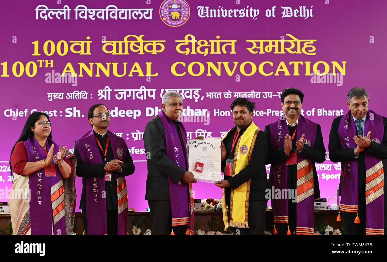 NEW DELHI, INDIA -FEBRUARY 24: Vice President Jagdeep Dhankhar with ...
