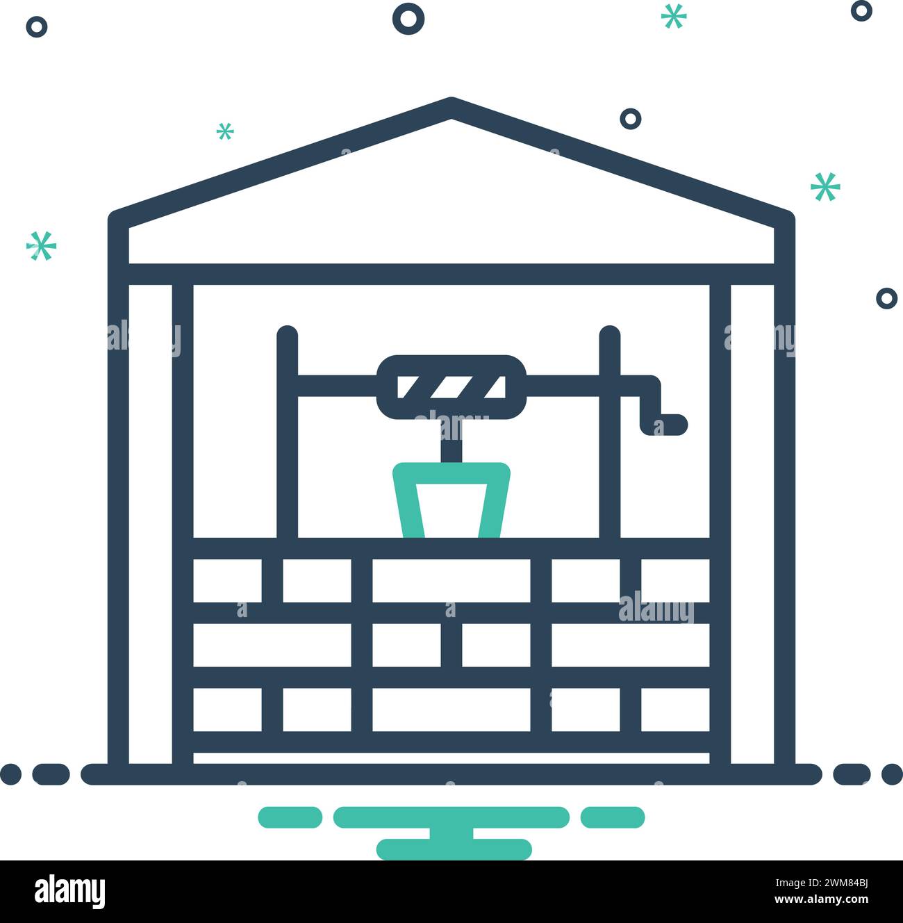 Water well pulley Stock Vector Images - Alamy