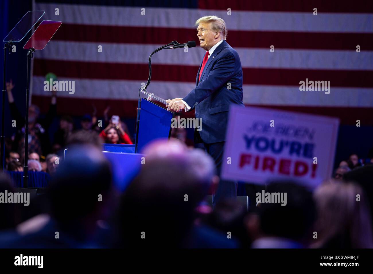 Former President Donald Trump delivers remarks during the Conservative ...