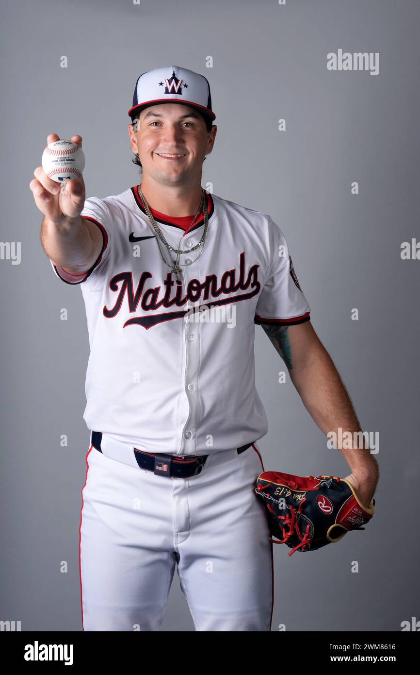 This is a 2024 photo of Thaddeus Ward of the Washington Nationals ...