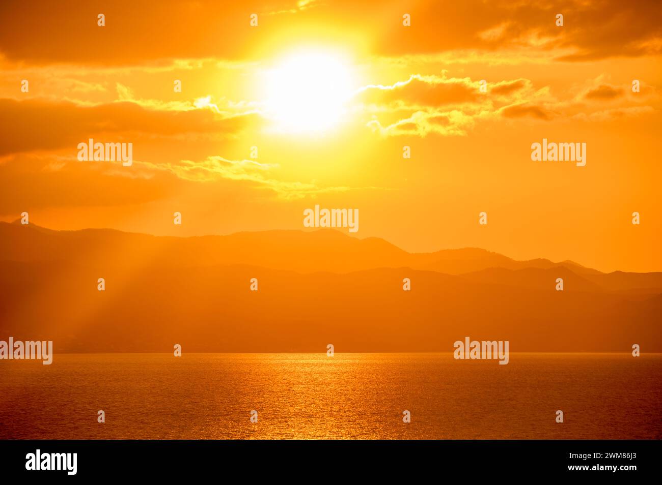 sunset view of the mountains in Cyprus in winter 1 Stock Photo - Alamy