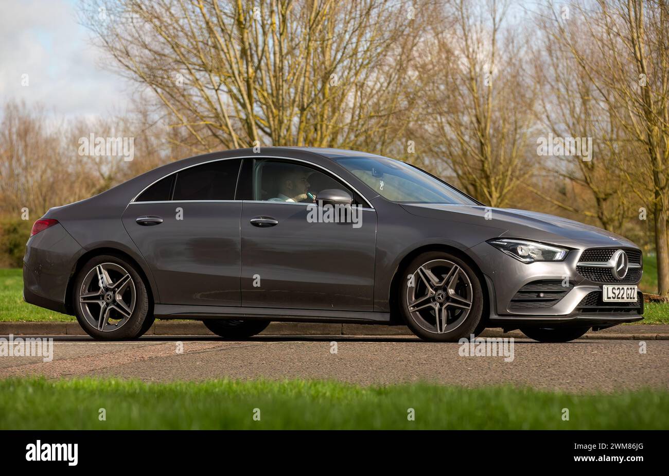 Milton Keynes,UK-Feb 23rd 2024: 2022 grey Mercedes Benz CLA 180 AMG ...