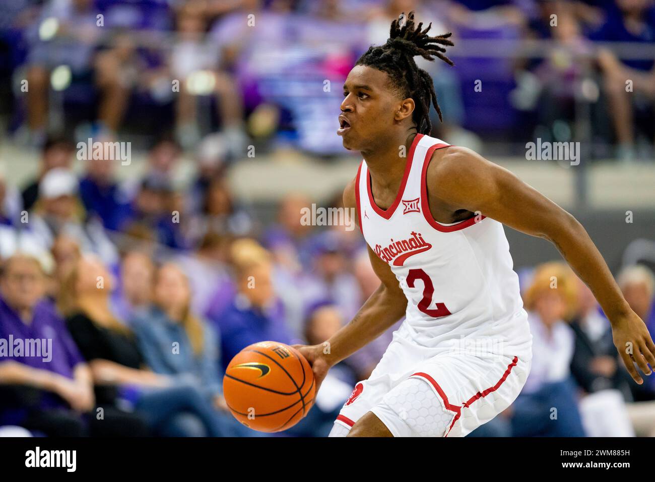 DENTON, TX - FEBRUARY 15: Cincinnati Bearcats guard Jizzle James (2 ...