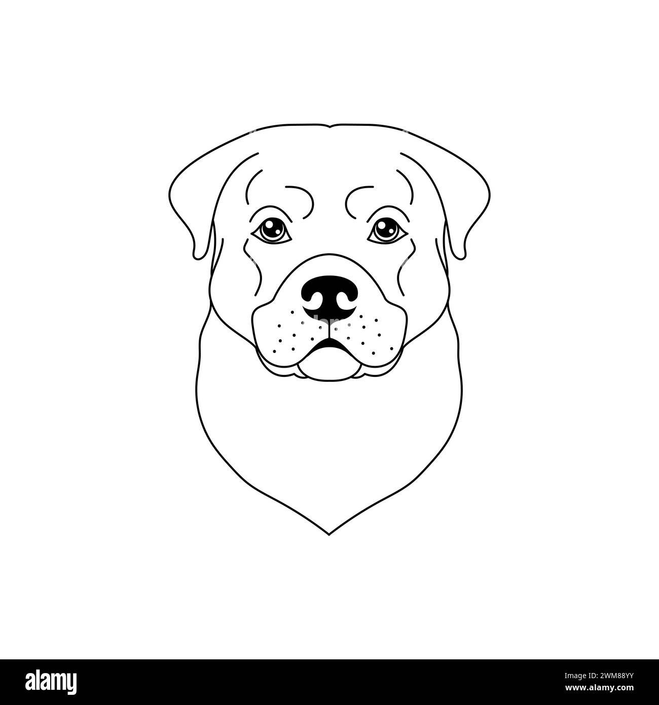 Rottweiler Outline Head