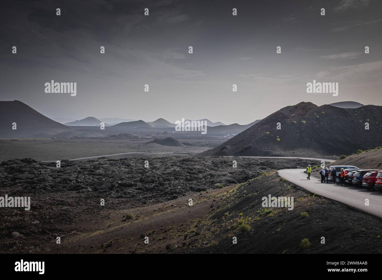 Car park in Timanfaya volcanic park in Lanzarote Stock Photo - Alamy