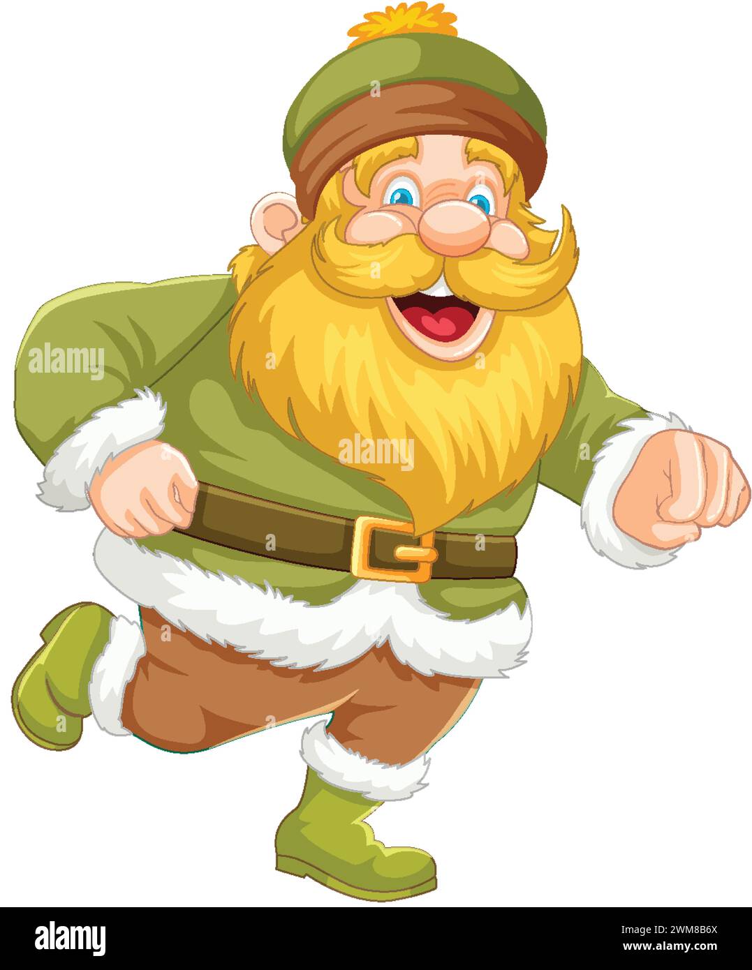 Happy gnome character running with a smile Stock Vector Image & Art - Alamy