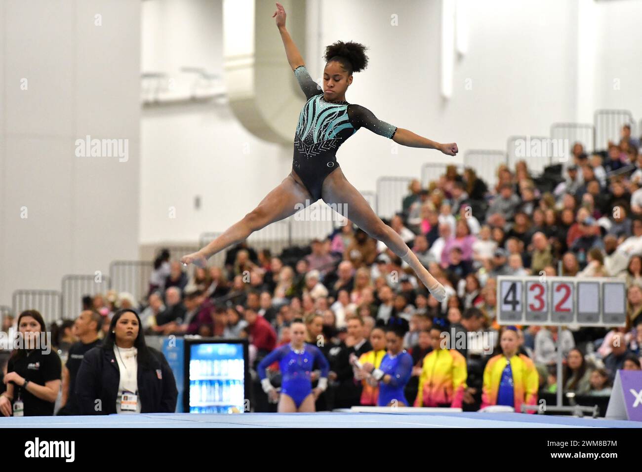 Skye Blakely performs on the floor exercises at the USA Gymnastics ...