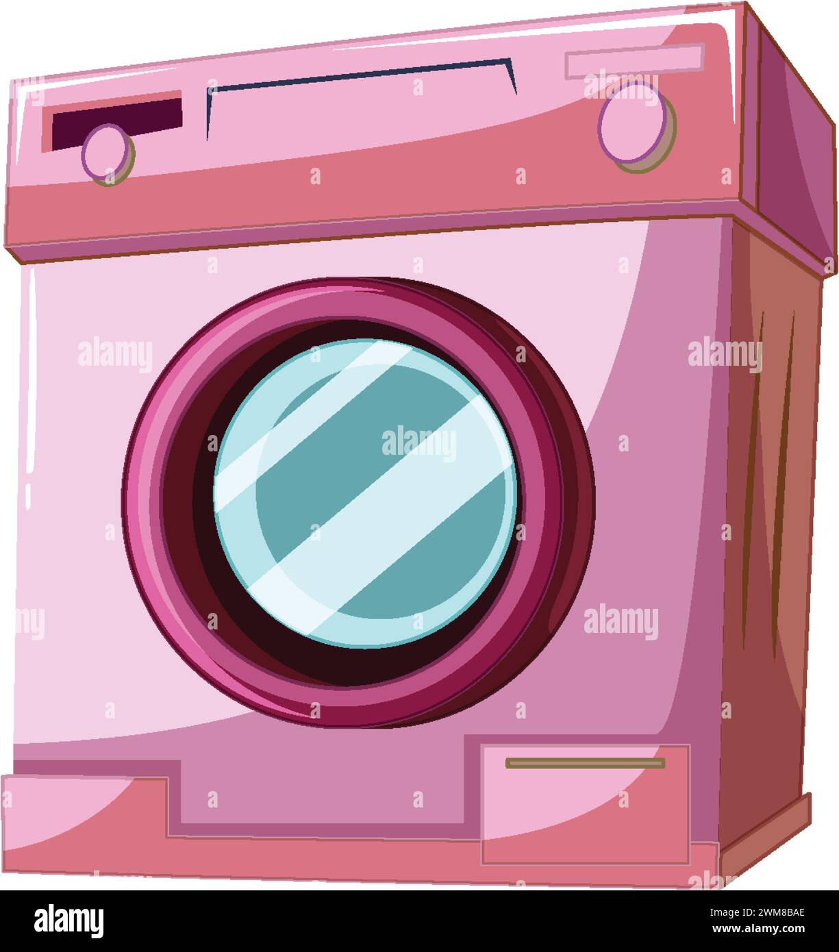 Cartoon-style pink washing machine vector graphic Stock Vector Image ...