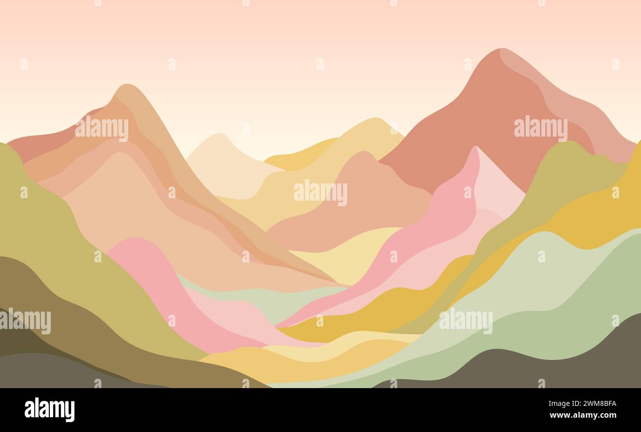 Abstract landscape with colorful hills Stock Vector Image & Art - Alamy