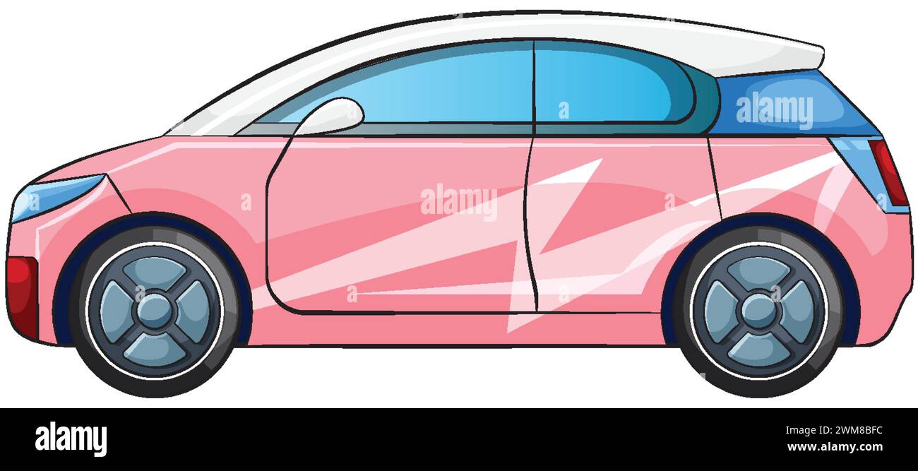 Colorful vector graphic of a modern pink car Stock Vector Image & Art ...