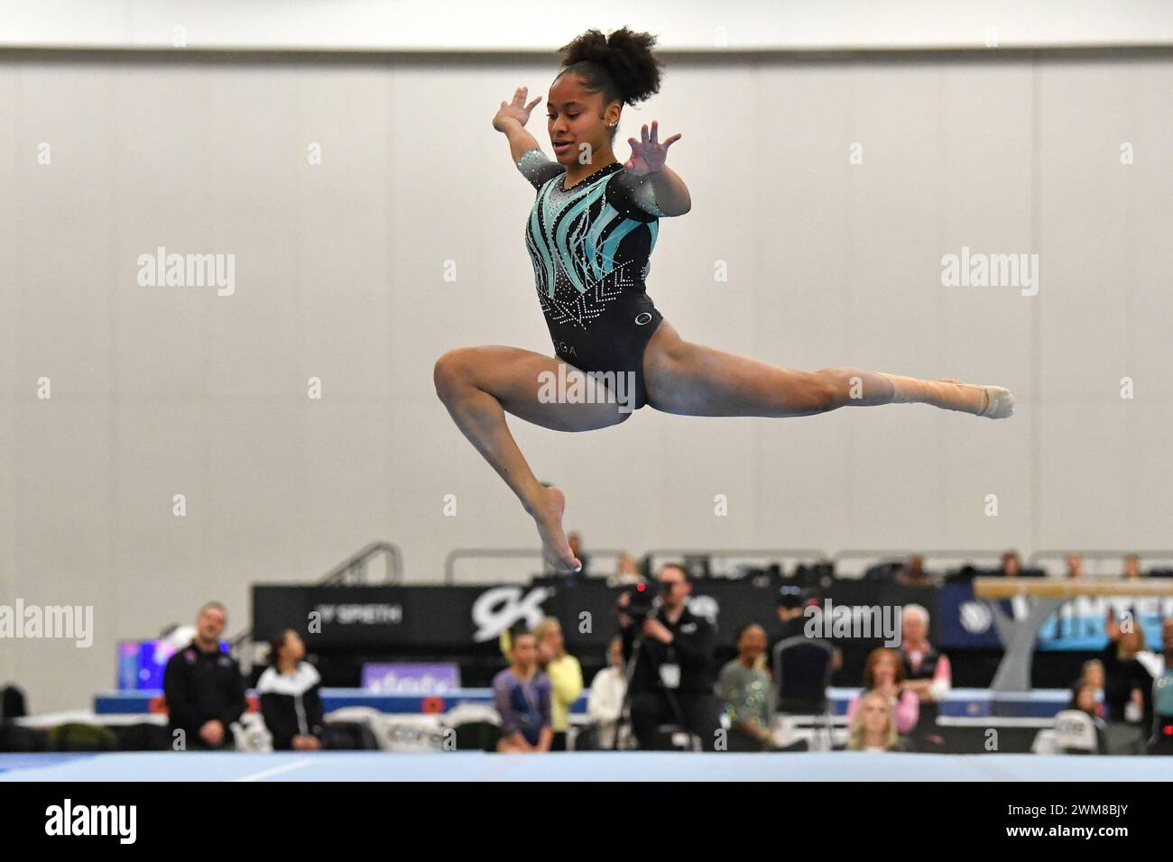 Skye Blakely performs on the floor exercises at the USA Gymnastics ...