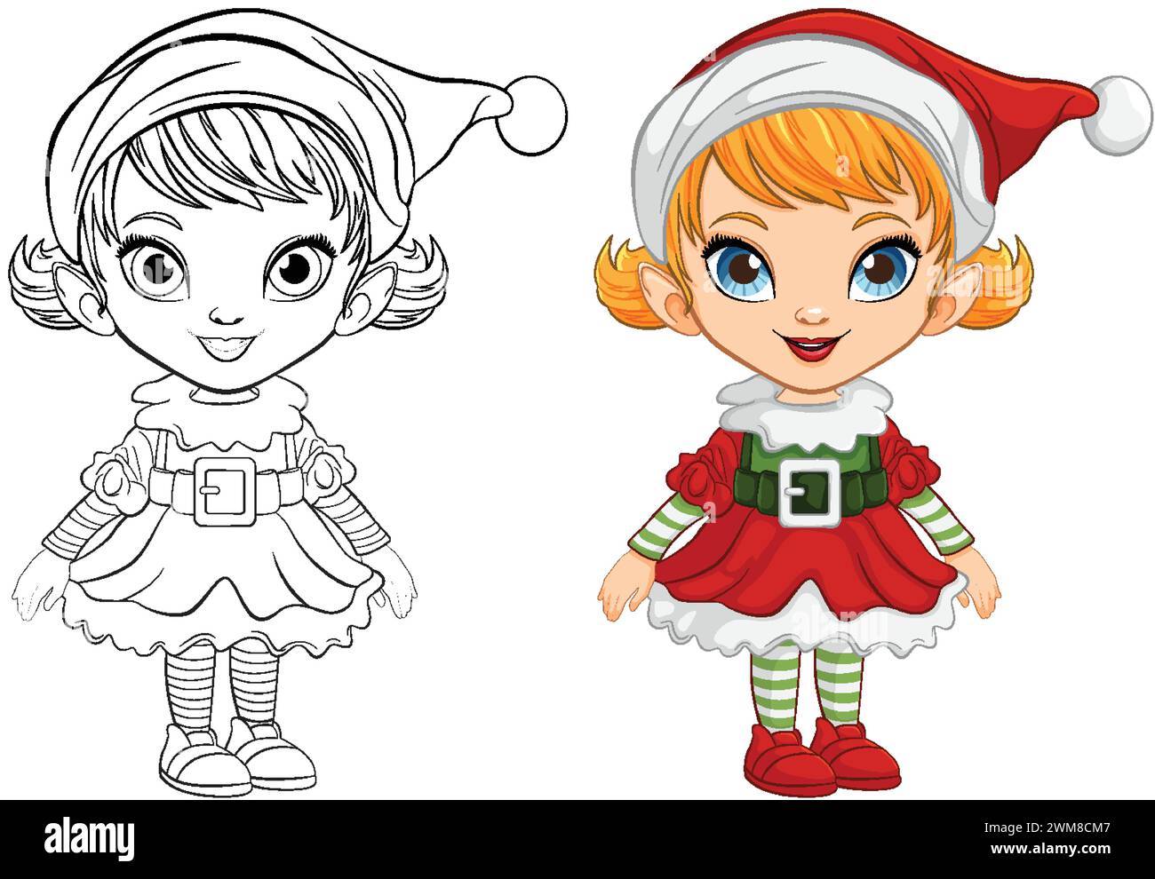 Female christmas elf Stock Vector Images - Alamy