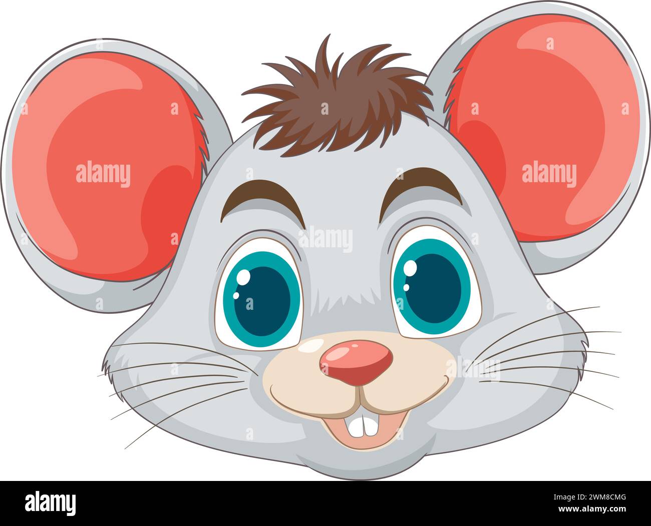 Vector graphic of a happy, cute mouse face Stock Vector Image & Art - Alamy