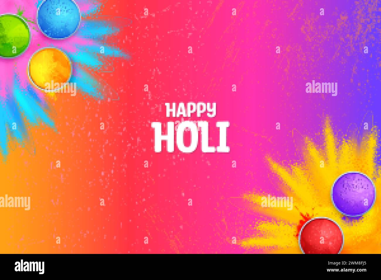 illustration of abstract colorful Happy Holi background card design for ...