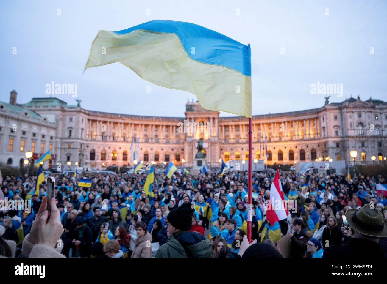 Vienna, Vienna, Austria. 24th Feb, 2024. Ukraine protest ''March of ...