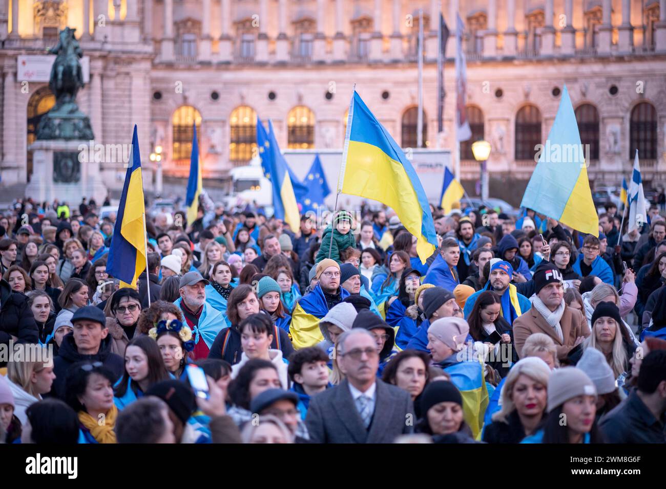 Vienna, Vienna, Austria. 24th Feb, 2024. Ukraine protest ''March of ...