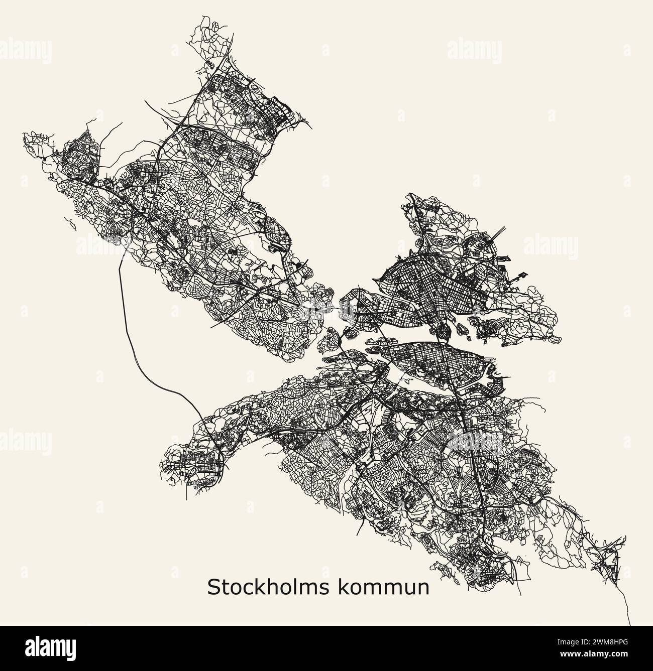 City road map of Stockholm, Sweden Stock Vector Image & Art - Alamy
