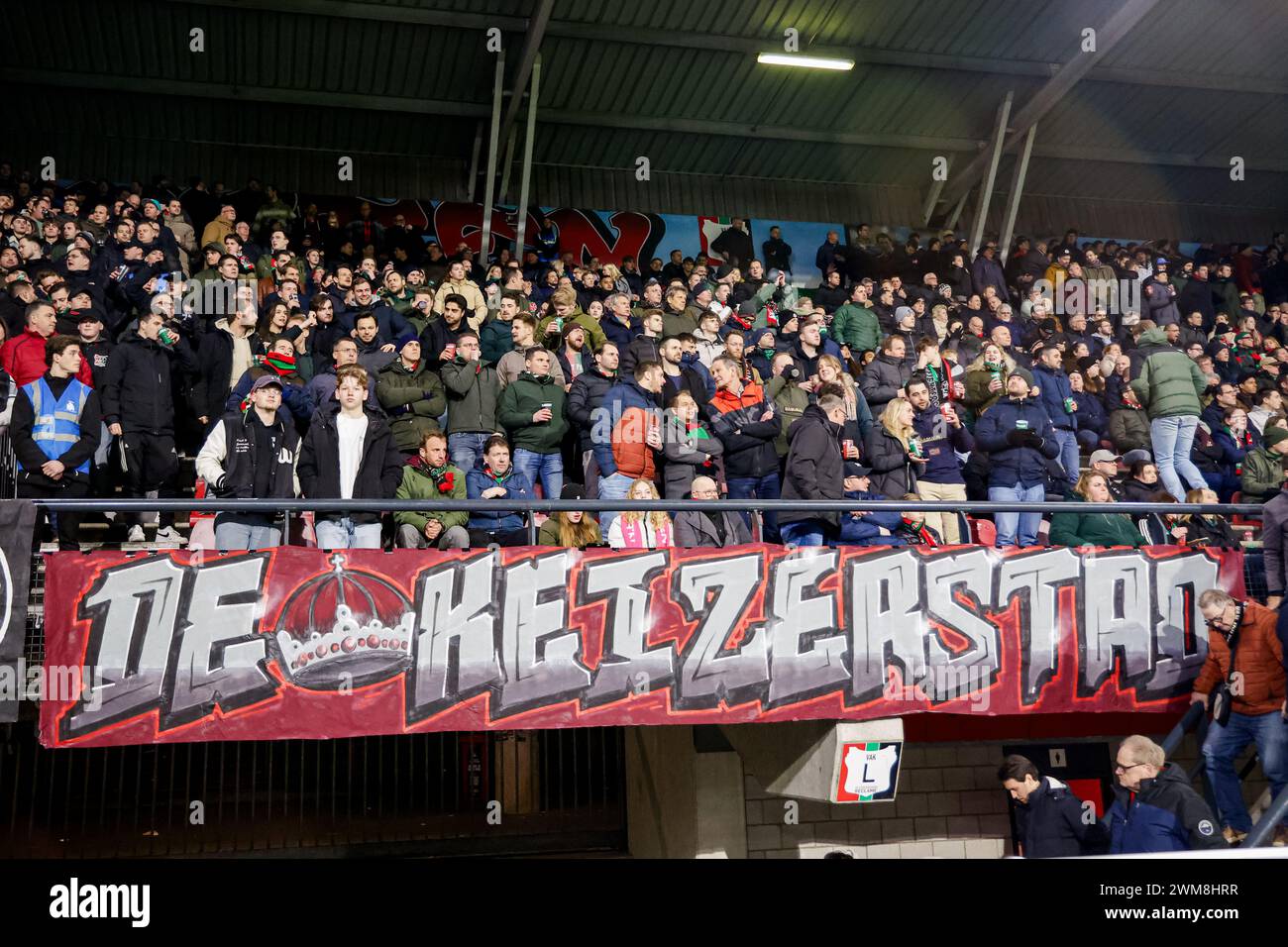 NIJMEGEN, NETHERLANDS - FEBRUARY 24: Fans and Supporters of NEC with ...