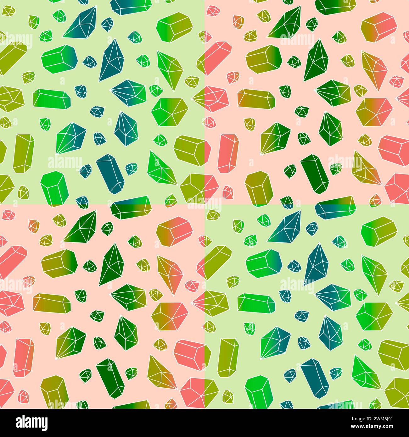 Summer cartoon geometric seamless crystals pattern for fabrics and ...