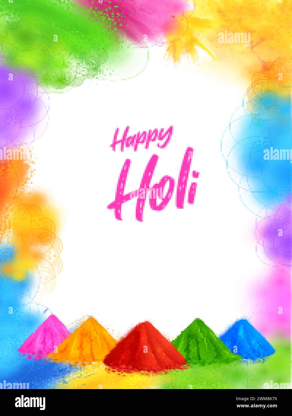 illustration of abstract colorful Happy Holi background card design for ...