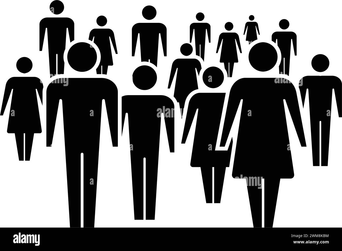 People icon vector male and female, group of persons symbol avatar for ...
