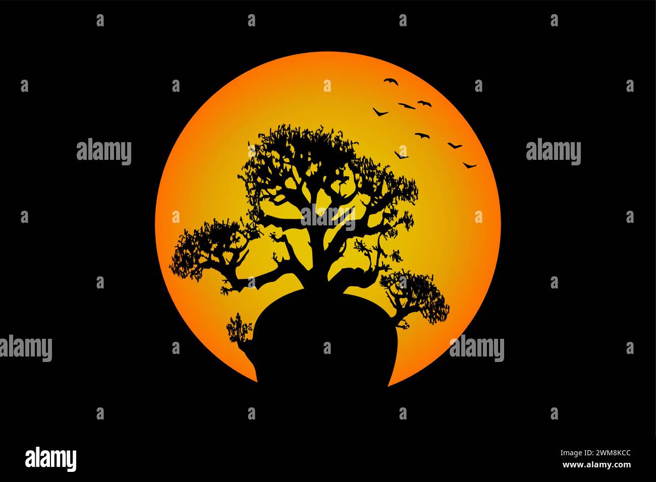 Tropical baobab icon cartoon Stock Vector Images - Alamy