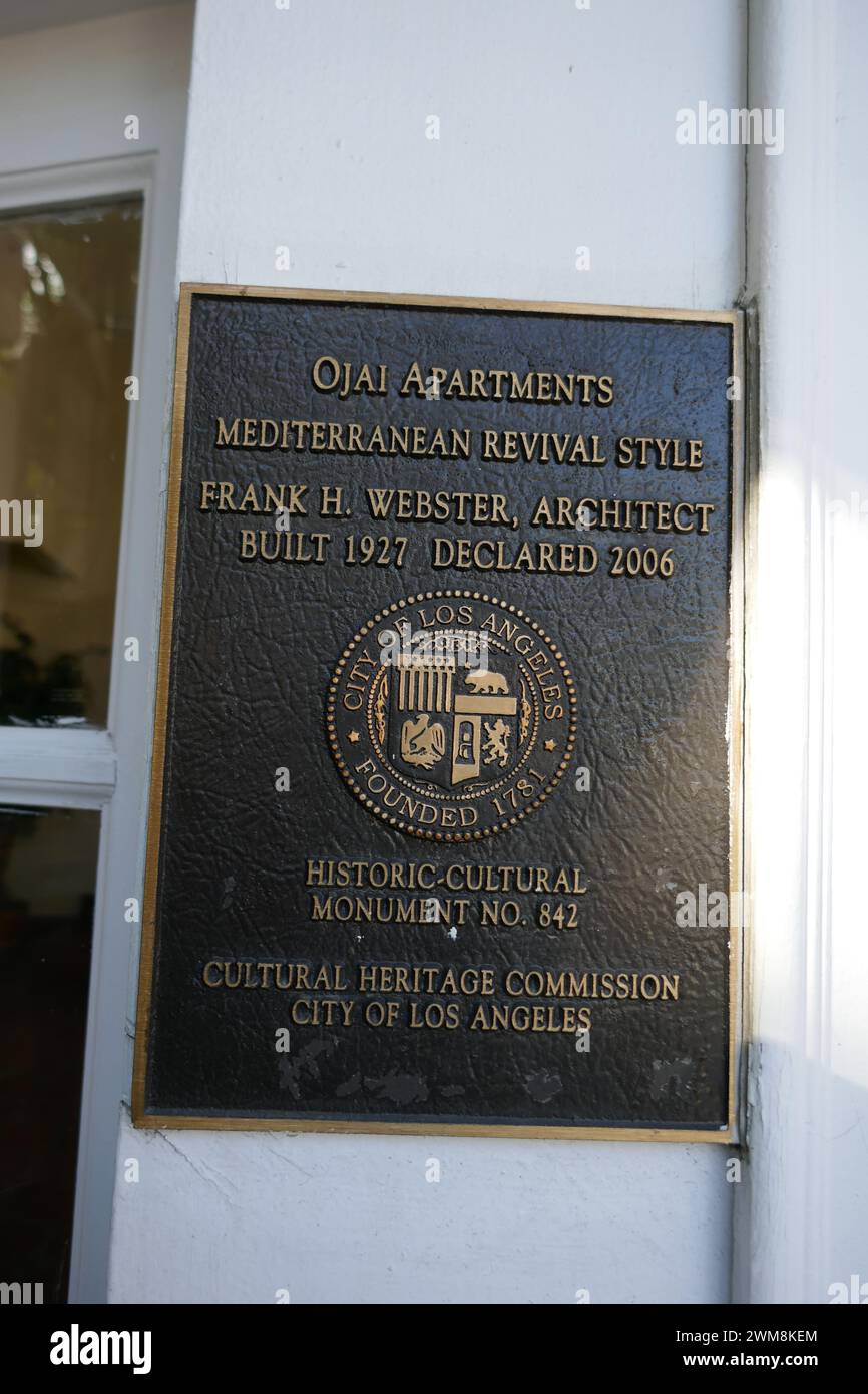 Los Angeles, California, USA 21st February 2024 Ojai Apartments built ...