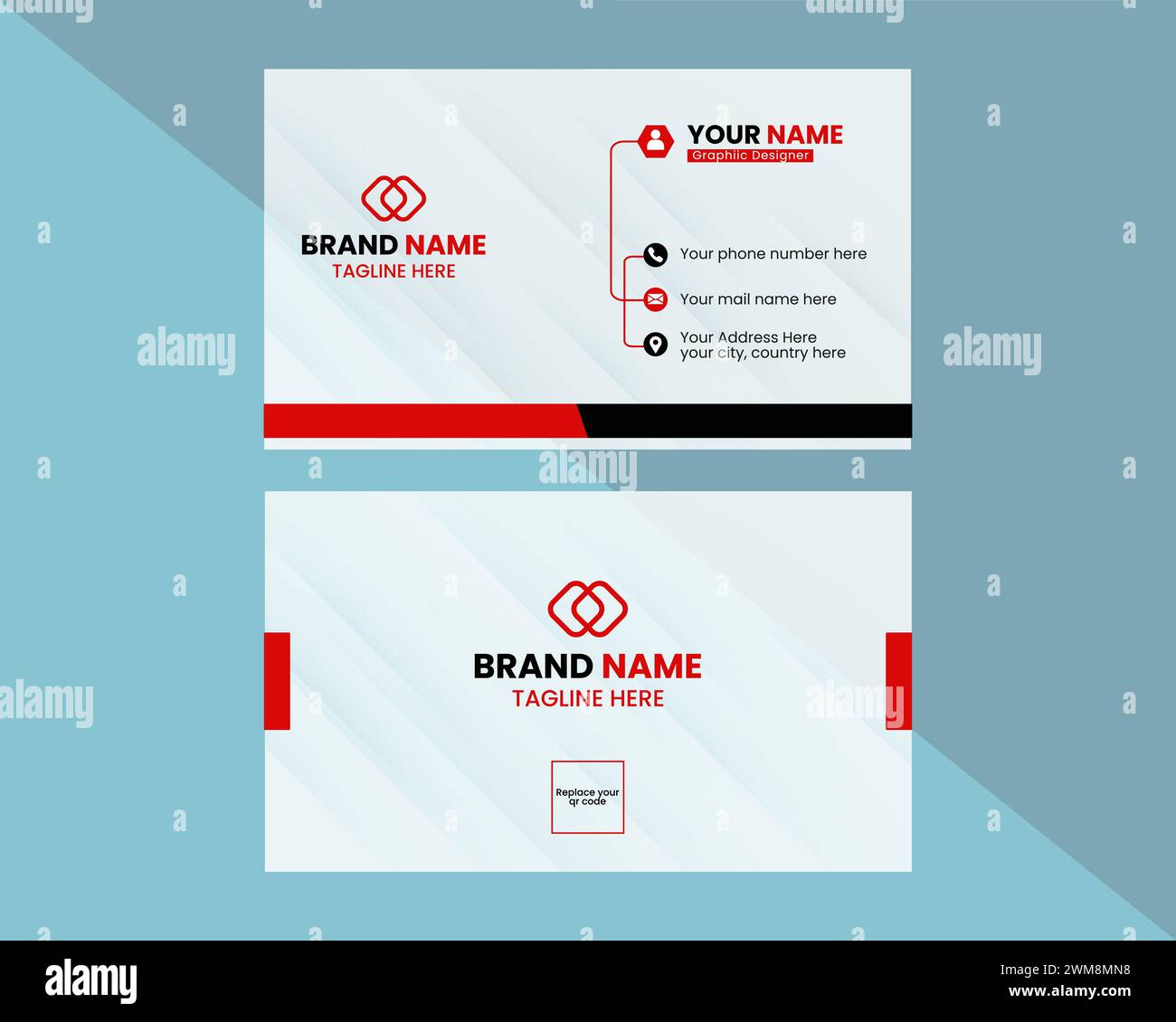 Business card template customize Stock Vector Images - Alamy