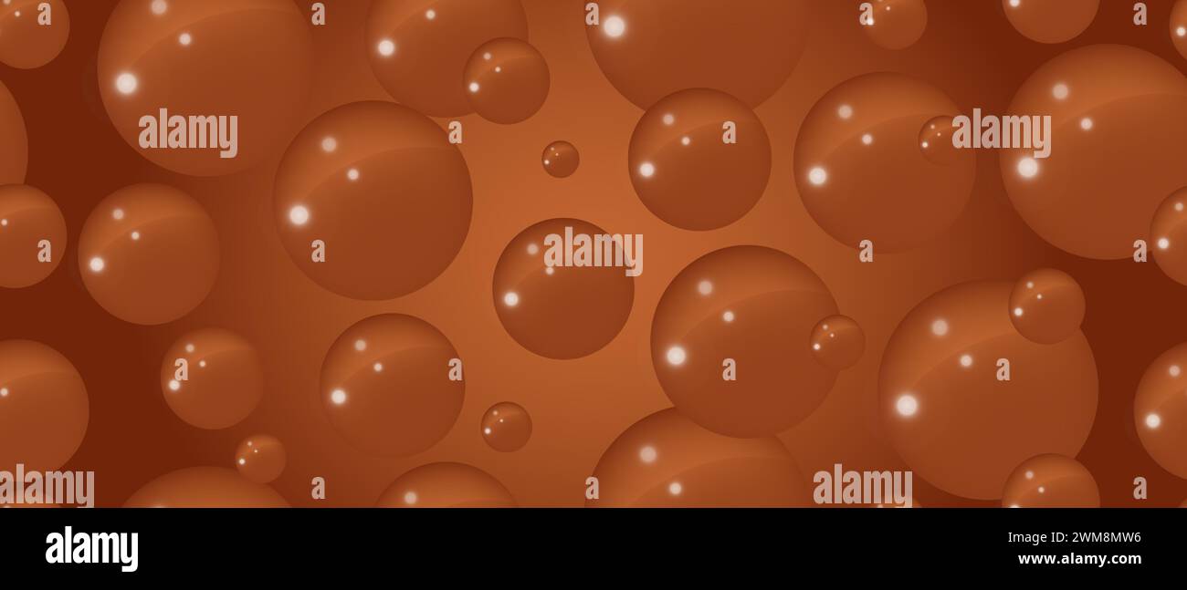 Cola or coffee bubbles on a brown background. Abstract bubble ...