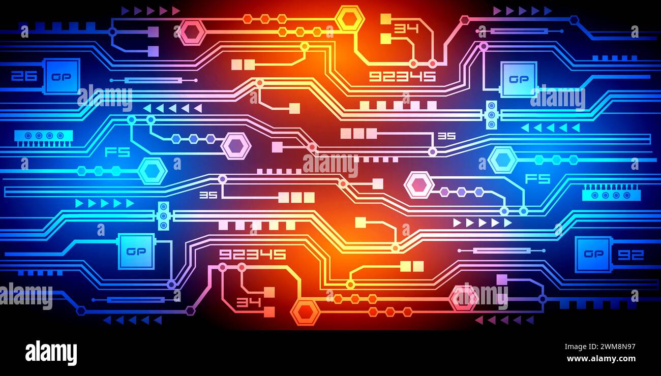 Electrical circuit technical drawing. Engineering industry of the ...