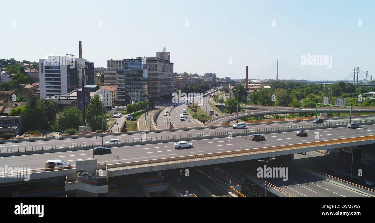 Interchange highway road color hi-res stock photography and images - Alamy