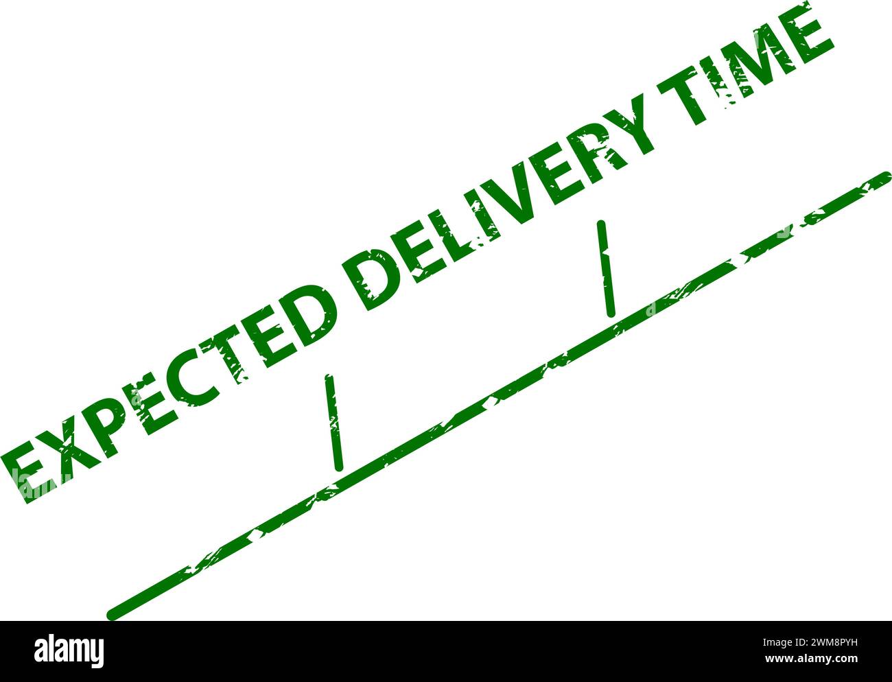 Expected delivery time template rubber stamp with place for text date ...