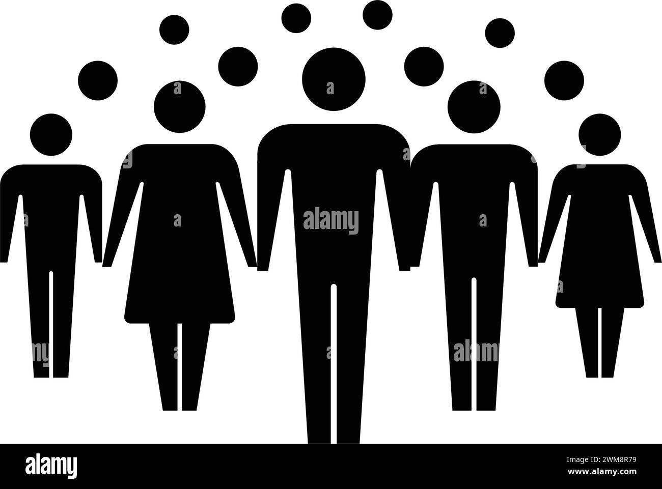 People icon vector male and female, group of persons symbol avatar for ...