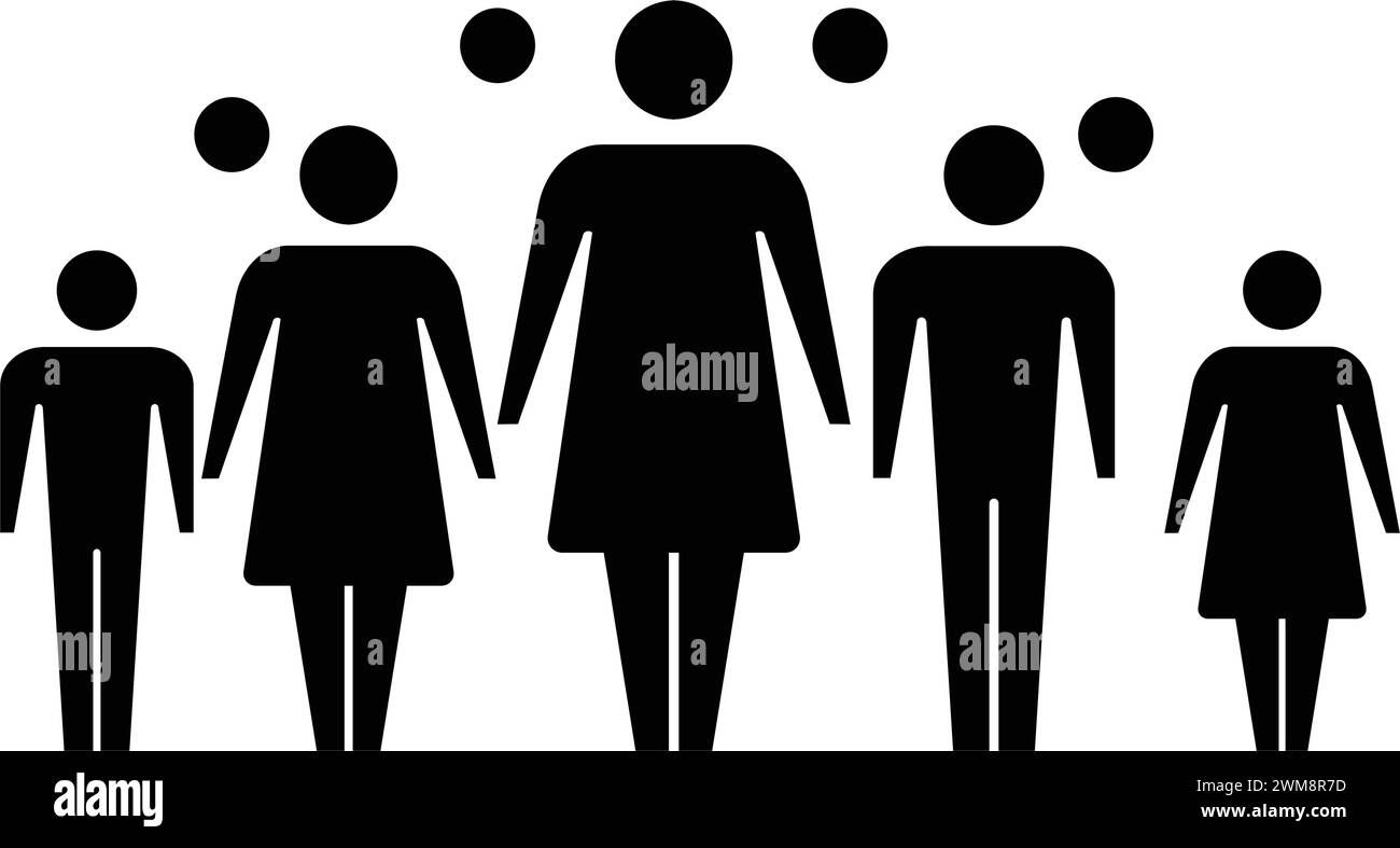 People icon vector male and female, group of persons symbol avatar for ...