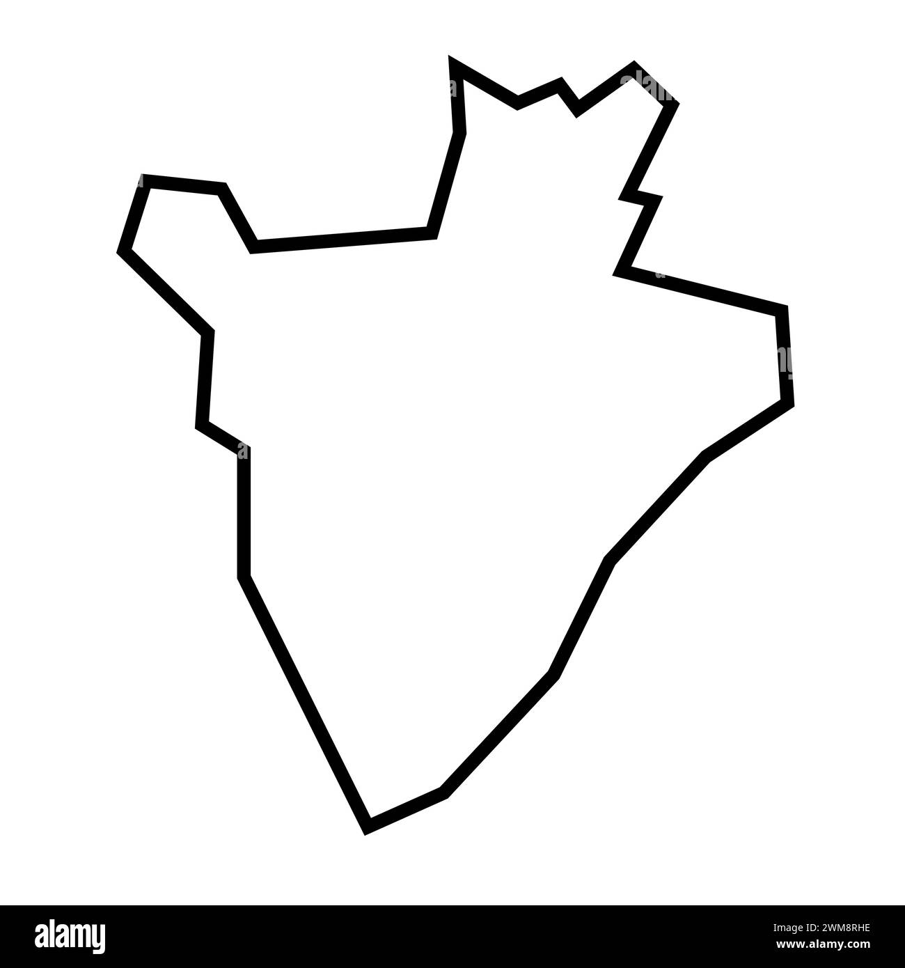 Burundi Country Thick Black Outline Silhouette Simplified Map Vector