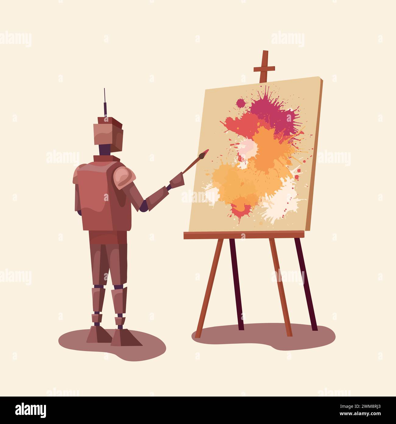 Spray painting robot Stock Vector Images - Alamy